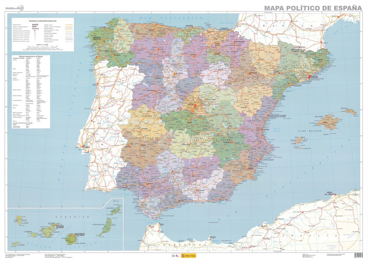 Archivo:Espana Mapa-politico-de-Espana-1-1.125.000 2012 mapa 16943 spa ...